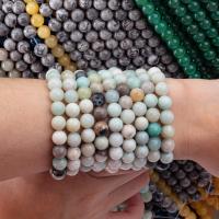 China Natural Amazonite Round Beads 4-12mm Loose Bead Strands for DIY Jewelry Making for sale