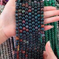 China Natural Blood Stone Round Beads 4-12mm Loose Strands for DIY Jewelry Making for sale