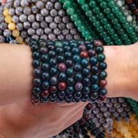 China Natural Blood Stone Round Beads 4-12mm Loose Strands for DIY Jewelry Making for sale