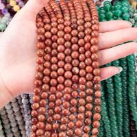 China Natural Gold Sandstone Round Beads 4-12mm Loose Bead Strands for DIY Jewelry Making for sale