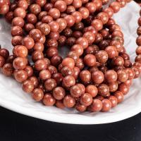 China Natural Gold Sandstone Round Beads 4-12mm Loose Bead Strands for DIY Jewelry Making for sale