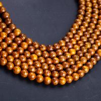 China Natural Golden-Thread Jade Round Beads 4-12mm Loose Bead Strands for DIY Jewelry Making for sale