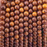 China Natural Golden-Thread Jade Round Beads 4-12mm Loose Bead Strands for DIY Jewelry Making for sale