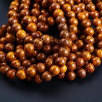 China Natural Golden-Thread Jade Round Beads 4-12mm Loose Bead Strands for DIY Jewelry Making for sale