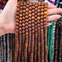 China Natural Golden-Thread Jade Round Beads 4-12mm Loose Bead Strands for DIY Jewelry Making for sale