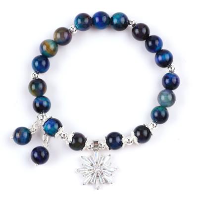 China Rainbow Tiger Eye 8mm Crystal Bead Stretch Bracelet Unisex Natural Gemstone Jewelry Gift for sale
