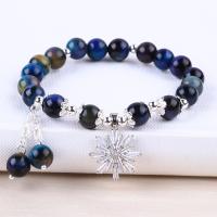 China Rainbow Tiger Eye 8mm Crystal Bead Stretch Bracelet Unisex Natural Gemstone Jewelry Gift for sale