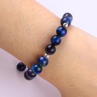 China Rainbow Tiger Eye 8mm Crystal Bead Stretch Bracelet Unisex Natural Gemstone Jewelry Gift for sale