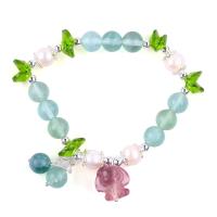 China 8mm Natural Fluorite Bead Bracelet Purple Melody Carving Unisex Jewelry Gift for sale