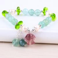 China 8mm Natural Fluorite Bead Bracelet Purple Melody Carving Unisex Jewelry Gift for sale