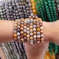 China Natural Chrysanthemum Stone Round Beads 4-12mm Loose Strands for DIY Jewelry Making for sale