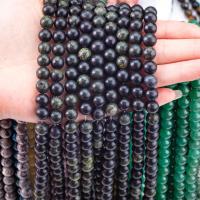 China Natural Crystal Gemstone Curbstone Round Bead Loose Strands 4mm 6mm 8mm 10mm 12mm DIY Jewelry Making for sale