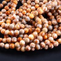 China 8mm Red Network Stone Beads 45cm Strand Natural Gemstone for Jewelry Making for sale