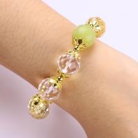 China Natural Clear Quartz Crystal 14mm Multifaceted Round Bead Bracelet for Meditation Healing for sale