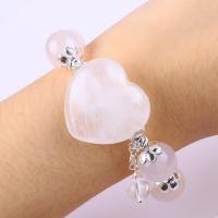 China White Agate Crystal Big Bead Bracelet 8mm Healing Energy Unisex Jewelry Daily Wear for sale