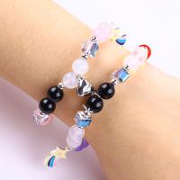 China 8mm Multi Color Natural Crystal Hearts Magnets Bracelet Unisex Healing Jewelry Gift for sale