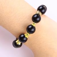 China Golden Obsidian Butterfly Round Bead Bracelet 8mm Stretch Unisex Jewelry for sale