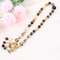 China 8mm Dream Tiger Eye Sunflower Spinner Charm Crystal Double Layer Bracelet for sale