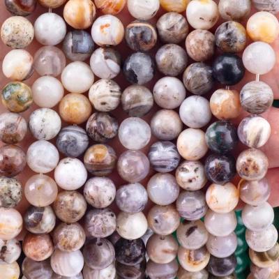 China 8mm Natural Bamboo Agate Gemstone Beads for Jewelry Making - 10 Strands Minimum Order - Genuine Round Bulk Beads for sale