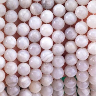 China 8mm White Crazy Lace Agate Loose Beads Natural Round Stone for DIY Jewelry Making for sale