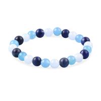 China Custom 8mm Natural Crystal Gemstone Bracelet - Clear Quartz Sodalite Blue Chalcedony Beads 4-12mm Sizes for sale