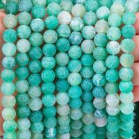 China 8mm Green Weathered Agate Natural Crystal Beads Round Smooth Bulk for Bracelet Necklace DIY Jewelry Making for sale