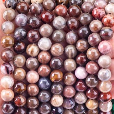 China 8mm Natural Wooden Jasper Round Loose Beads for Jewelry Making Bulk Wholesale for sale