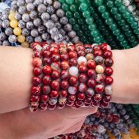 China Natural Red Jasper Gemstone Beads 8mm Round Polished for DIY Jewelry Making Bulk Strands for sale