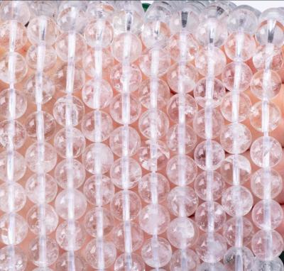 China Round Clear Quartz Bead Healing Crystal Beads For Jewelry Making for sale