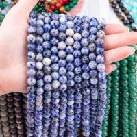 China Natural Blue Dot Stone 8mm Round Loose Beads for Handmade Jewelry Making for sale