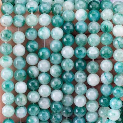 China 8mm Blue Jade Gemstone Beads 45cm Strand Natural Healing Crystal for Jewelry Making for sale