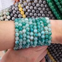 China 8mm Blue Jade Gemstone Beads 45cm Strand Natural Healing Crystal for Jewelry Making for sale