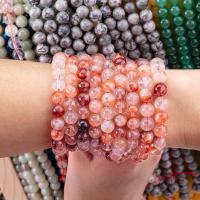 China Healing Energy Red Fire Quartz Round Semi Precious Gemstone Beads for sale