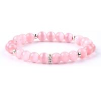 China Customizable 4mm-12mm Natural Cat's Eye Gemstone Bracelet with Elastic Design for Fashion Accessories for sale