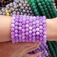 China 8mm Violet Jade Gemstone Beads 45cm Strand Healing Crystal Stone for Jewelry Making for sale