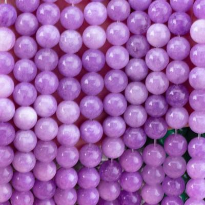 China 8mm Violet Jade Gemstone Beads 45cm Strand Healing Crystal Stone for Jewelry Making for sale