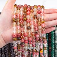 China Natural Watermelon Rind Quartz Loose Beads 4mm to 12mm Round Semi Precious Stones for Jewelry Making for sale