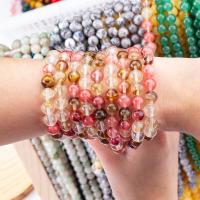 China Natural Watermelon Rind Quartz Loose Beads 4mm to 12mm Round Semi Precious Stones for Jewelry Making for sale