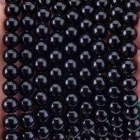 China Natural Black Obsidian 8mm Round Loose Gemstone Beads for DIY Jewelry Making for sale