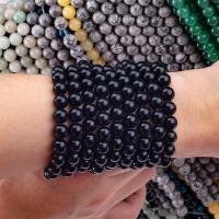 China Natural Black Obsidian 8mm Round Loose Gemstone Beads for DIY Jewelry Making for sale