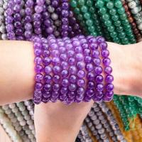 China Round Semi Precious Purple Stone 6mm Amethyst Gemstone Beads for sale