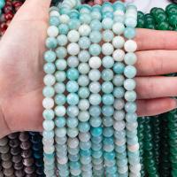 China 8mm Blue Amazonite Gemstone Beads Healing Crystal Stone Beads For Jewelry Making for sale