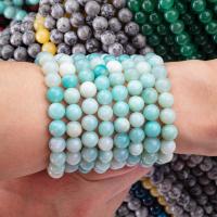 China 8mm Blue Amazonite Gemstone Beads Healing Crystal Stone Beads For Jewelry Making for sale
