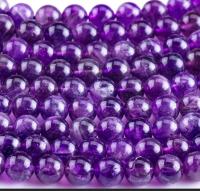 China Natural Dark Amethyst Gemstone Loose Beads 4-12mm Round Strands for DIY Jewelry Making for sale