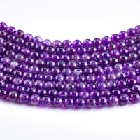 China Natural Dark Amethyst Gemstone Loose Beads 4-12mm Round Strands for DIY Jewelry Making for sale