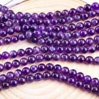 China Natural Dark Amethyst Gemstone Loose Beads 4-12mm Round Strands for DIY Jewelry Making for sale