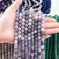 China Natural Grey Cloudy Quartz Loose Bead Strands 4-12mm Round Semi Precious Stone for DIY Jewelry Making for sale