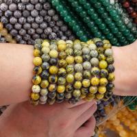 China Gemstone Polished 6mm 8mm Yellow Howlite Beads For Crafts Making for sale