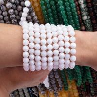 China Natural White Jade Loose Bead Strands 4-12mm Semi Precious Stone for DIY Jewelry Making for sale