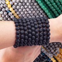 China 8mm Natural Volcanic Gemstone Beads 45cm Strand for Jewelry Making Healing for sale
